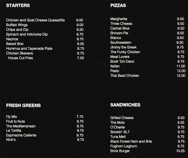 Fly Menu, Menu for Fly, Western Addition, San Francisco - Urbanspoon/Zomato