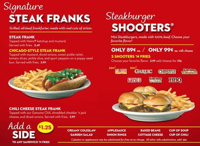 Menu at Steak 'n Shake fast food, Pearland, Business Center Dr