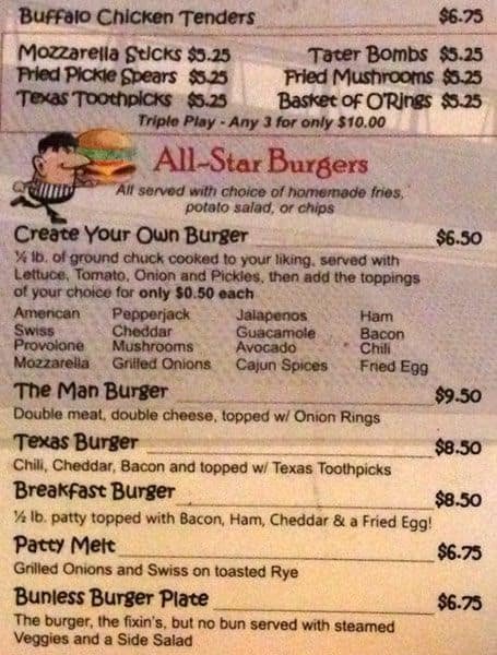 Menu at Stadium Sports Grill pub & bar, Dallas, Belt Line Rd