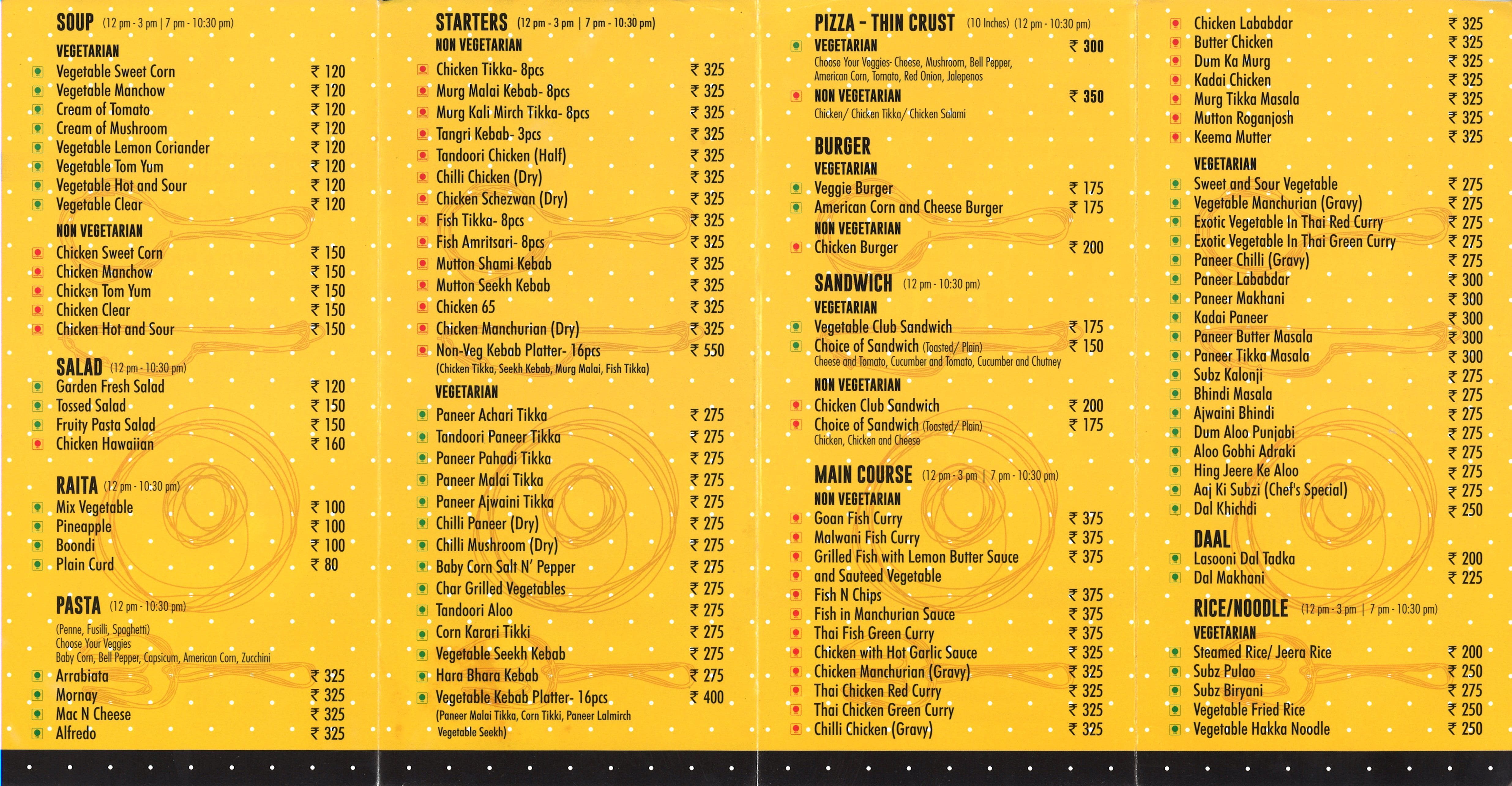 Waiter On Wheels- The Corinthians Menu - Zomato