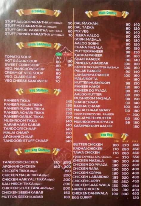 Food Express Menu, Menu for Food Express, Sector 10, Noida - Zomato