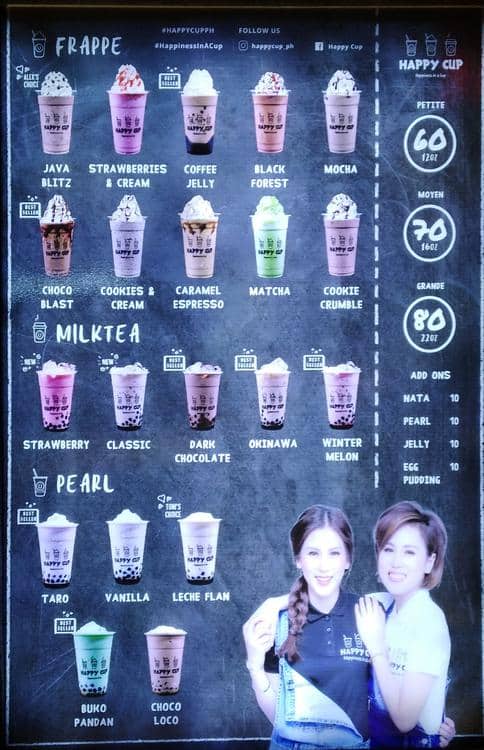Carta del café Happy Cup, Ciudad Quezon, 147 Mo. Ignacia Ave