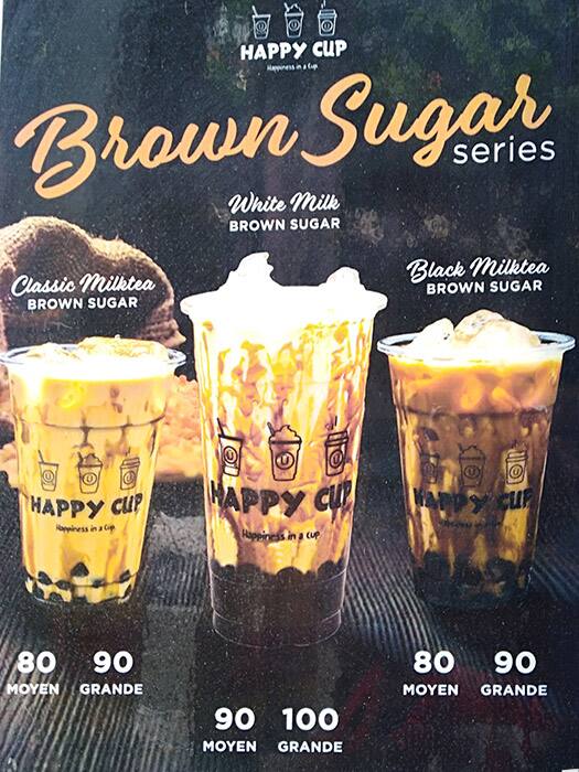Menu at Happy Cup, Muntinlupa