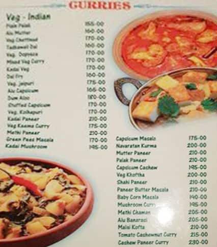 Menu of Southern Spice, Labbipet, Vijayawada