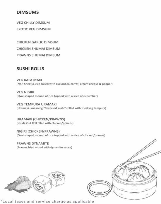 Menu at The Eighteen, Indore