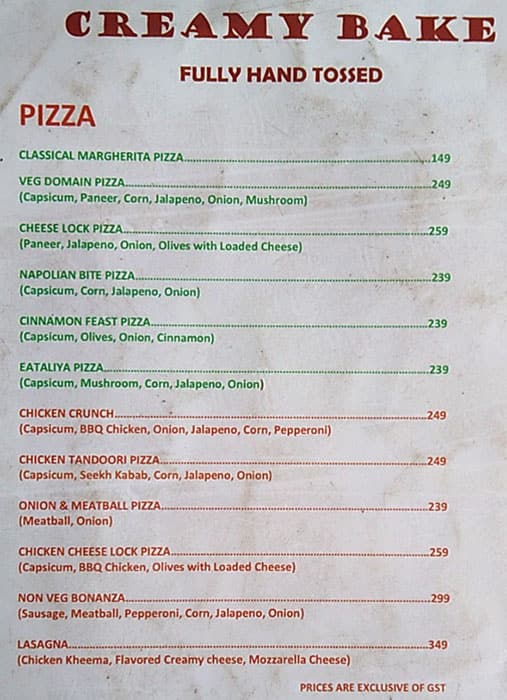 Menu of Pizza Mane, Rajarajeshwari Nagar, Bangalore