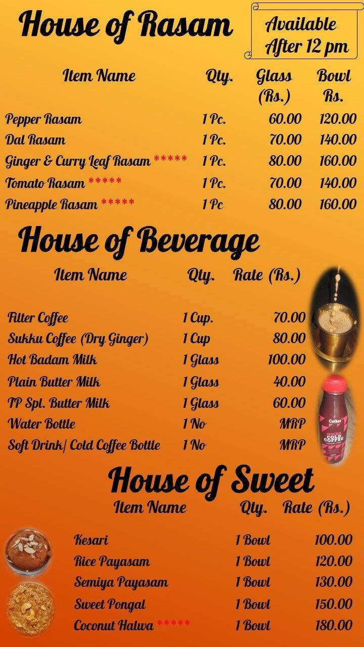 Menu at Tamil Pasanga Cafe, Ahmedabad, Amrapali Lakeview Tower