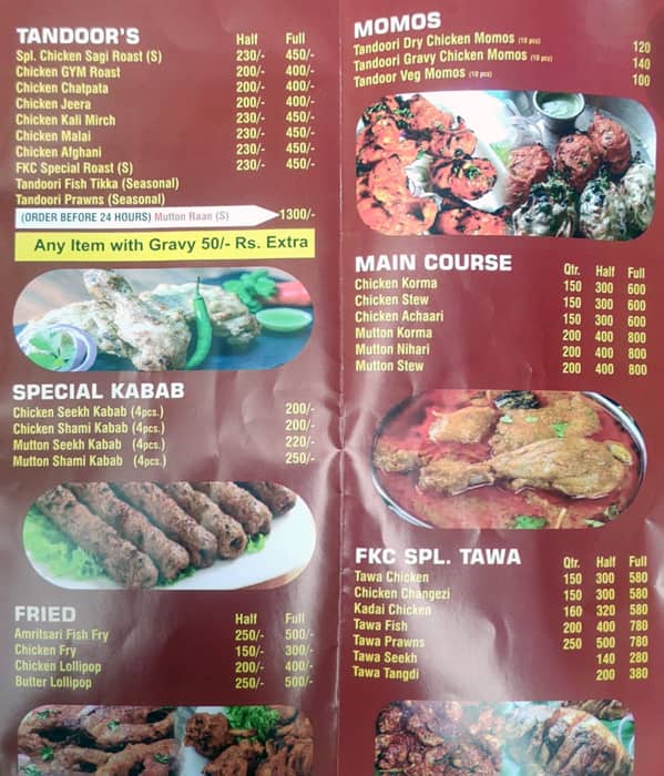 Menu at FKC, New Delhi, 48