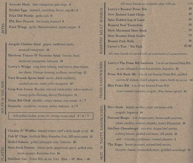 SideDoor Menu, Menu for SideDoor, River North, Chicago - Urbanspoon/Zomato