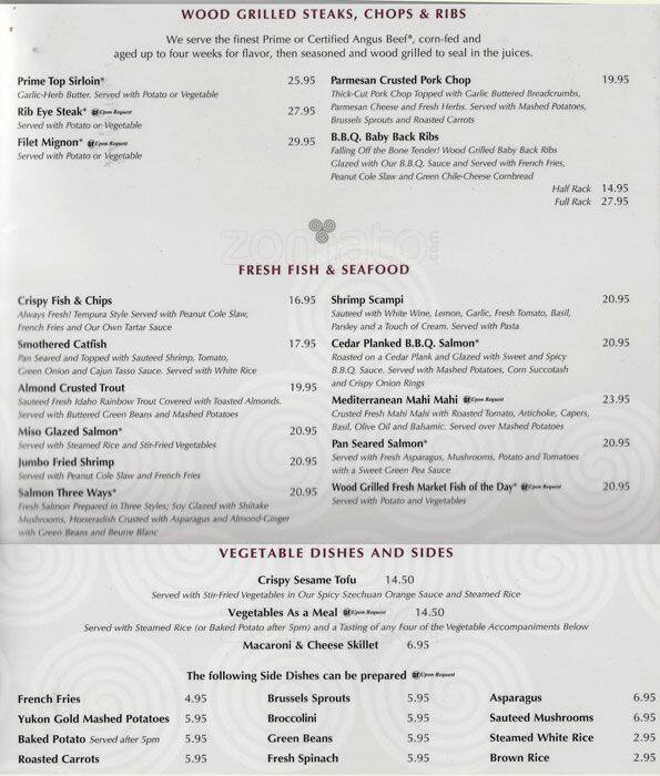 Menu at Grand Lux Cafe, Houston, Westheimer Rd