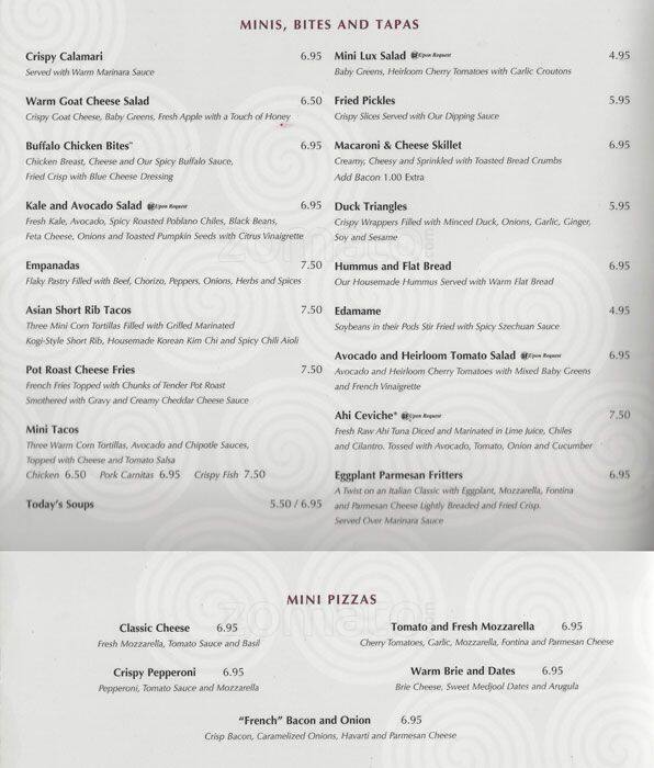 Menu at Grand Lux Cafe, Houston, Westheimer Rd