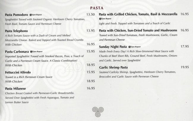 Menu at Grand Lux Cafe, Houston, Westheimer Rd