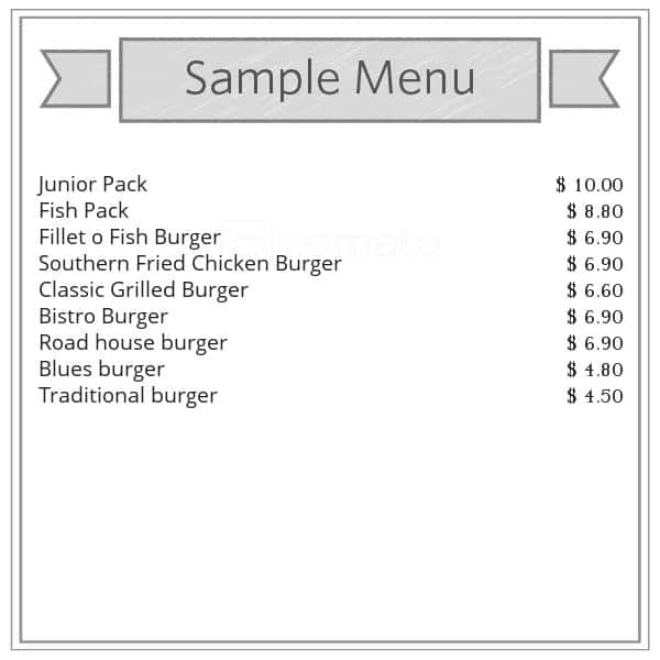 Menu at Big Chief fast food, Rooty Hill