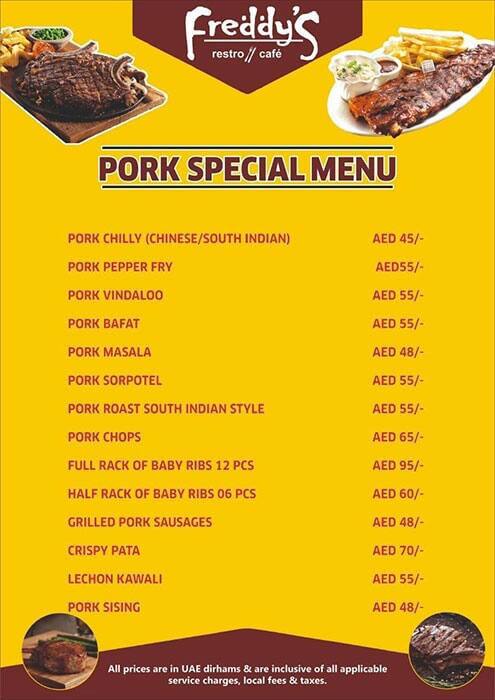 Menu at Freddy's - Fortune Atrium Hotel pub & bar, Dubai