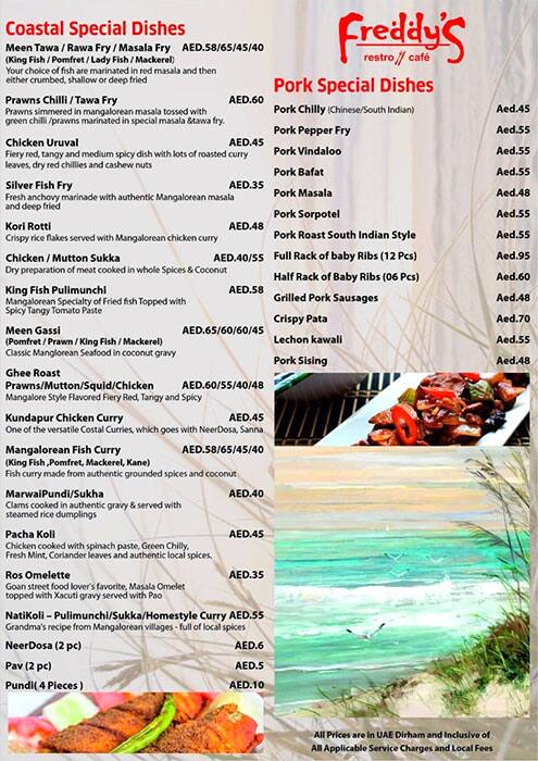 Menu at Freddy's - Fortune Atrium Hotel pub & bar, Dubai