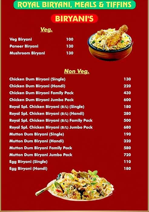 Menu at ROYAL BIRYANI, MEALS., Hyderabad