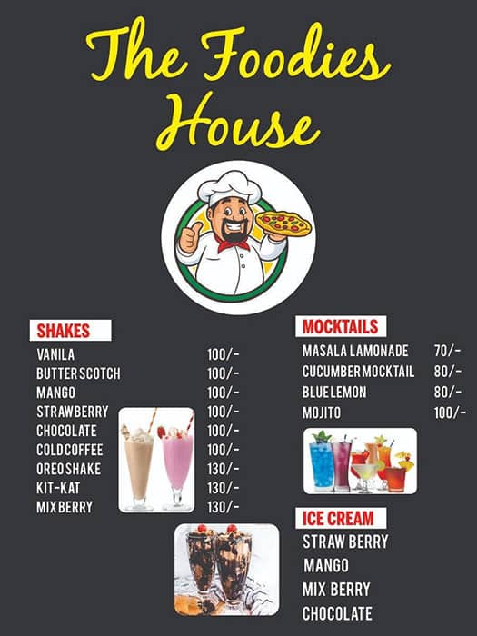 Menu at The foodies house, Faridabad