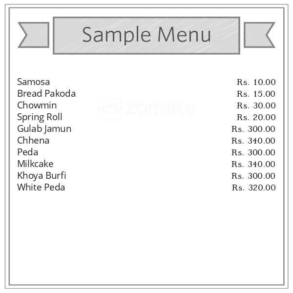 Menu of Ram Ram Krishna Sweets, Raj Nagar, Ghaziabad