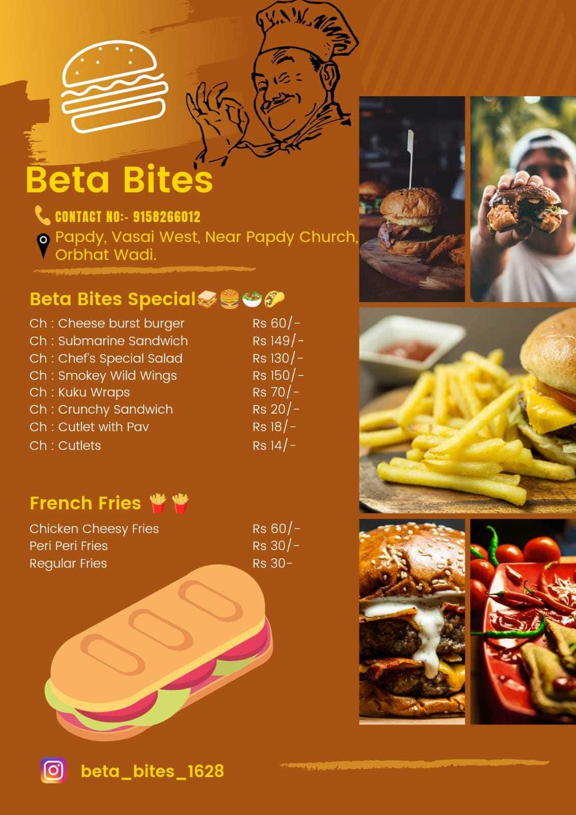 Menu of Beta Bites, Vasai, Mumbai