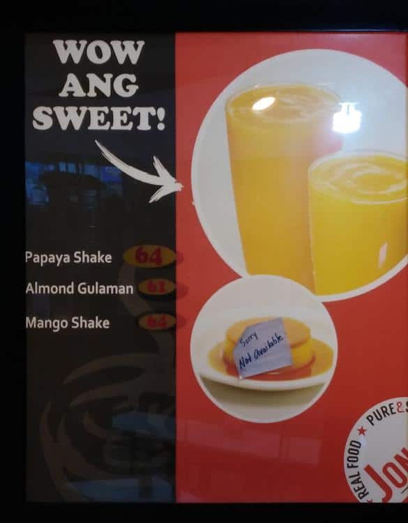 Menu at Jonas fast food, Mandaluyong, Robinsons Forum