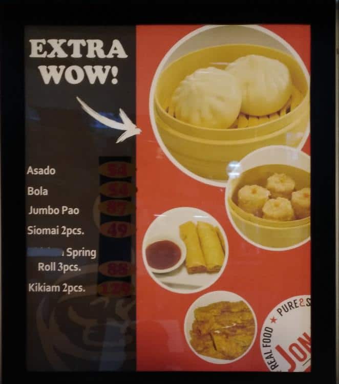 Menu at Jonas fast food, Mandaluyong, Robinsons Forum