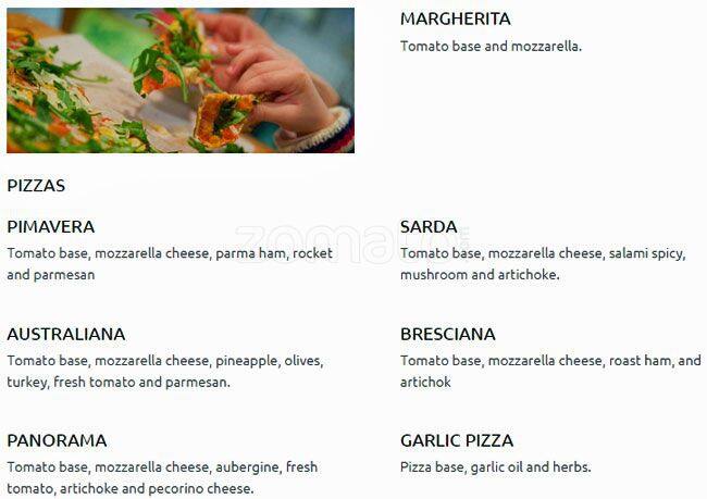 Menu at Il Panorama Cafe, Dublin, 1A Harbour Rd