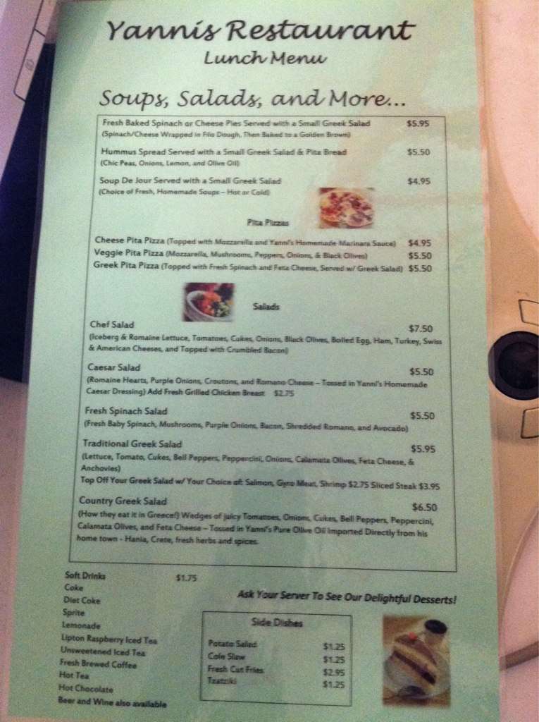 Yanni's Restaurant Menu, Menu for Yanni's Restaurant, Homosassa ...