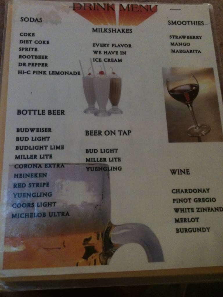 Menu at Boardwalk Cafe, Pensacola Beach