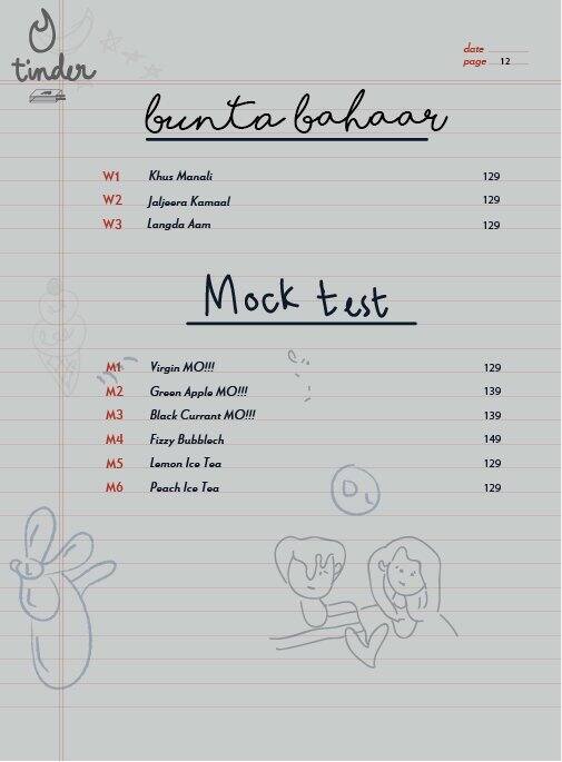 Menu at Echoes, Bengaluru, 44 4th B Cross Road