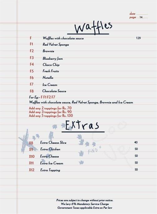 Menu at Echoes, Bengaluru, 44 4th B Cross Road