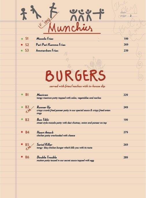 Menu at Echoes, Bengaluru, 44 4th B Cross Road