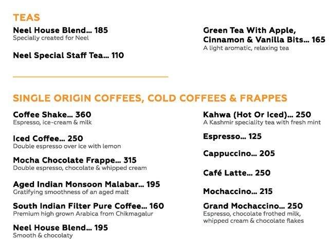 Menu at Neel Indian Kitchen, Mumbai