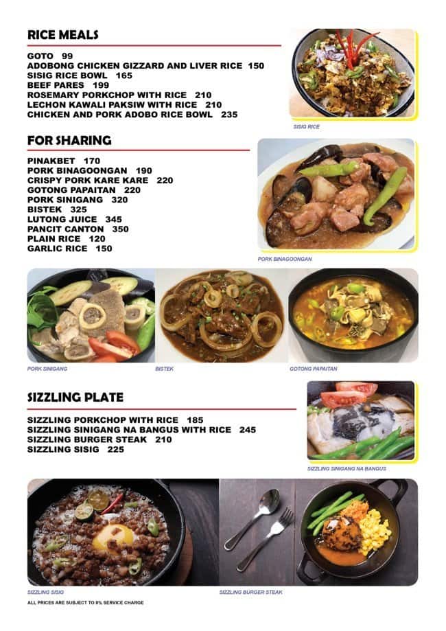 Menu at D Bistro, Pasig, Ground Floor