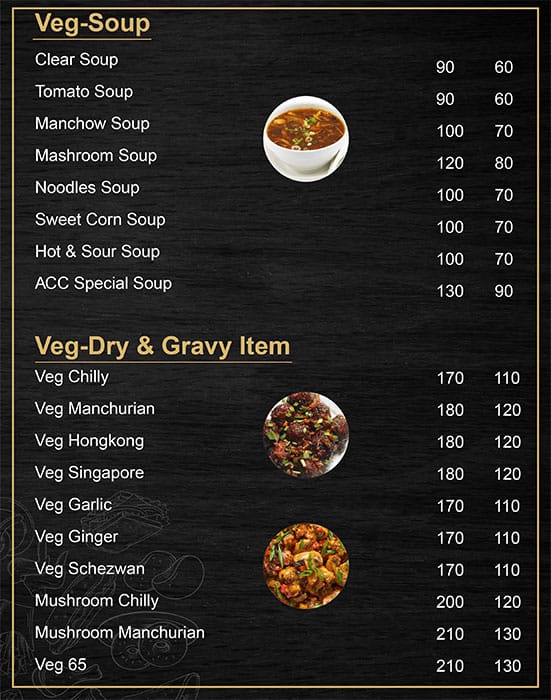 Menu of Aadhya Chinese Cuisine, Borivali West, Mumbai