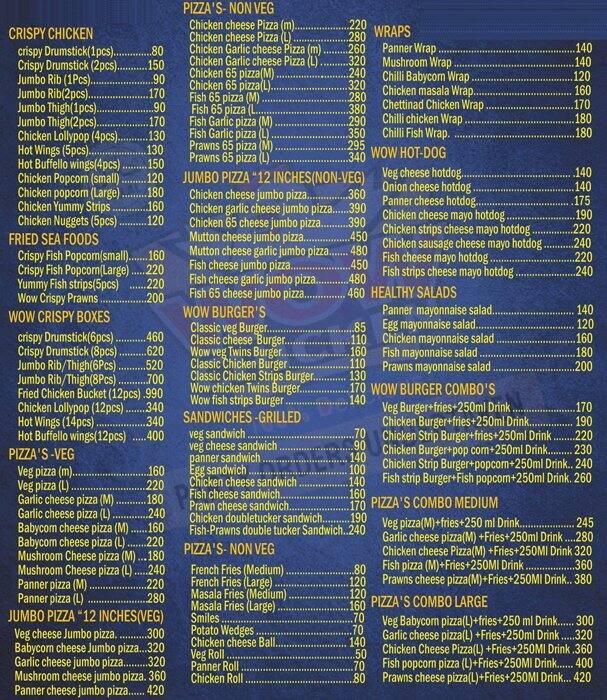 WOW Chicken Menu, Menu for WOW Chicken, Choolaimedu, Chennai - Zomato