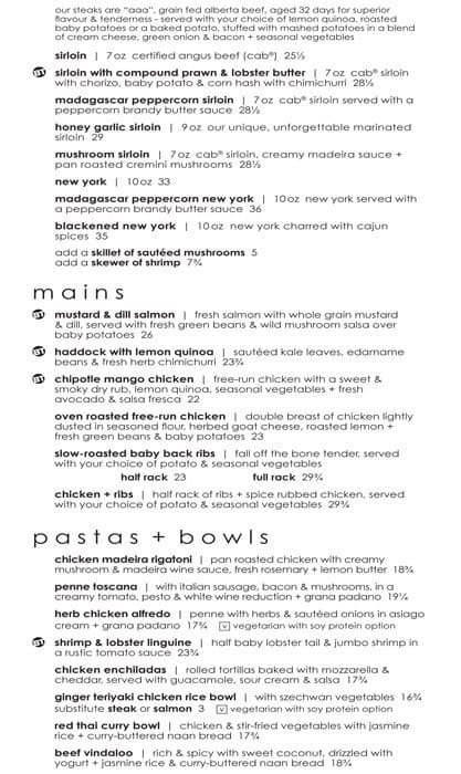 Menu at Moxies Toronto Downtown Restaurant, Toronto, 70 University Ave