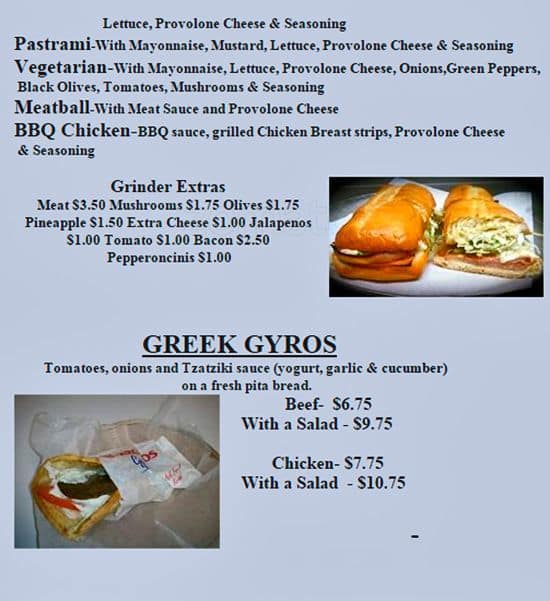 Menu at Athens Pizza & Pasta pizzeria, Auburn