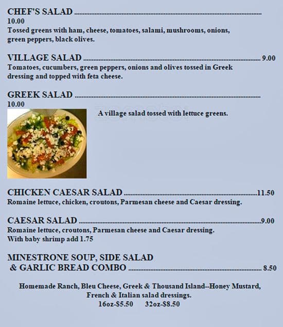 Menu at Athens Pizza & Pasta pizzeria, Auburn