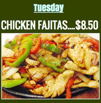 Menu at El Tejado restaurant, Denver