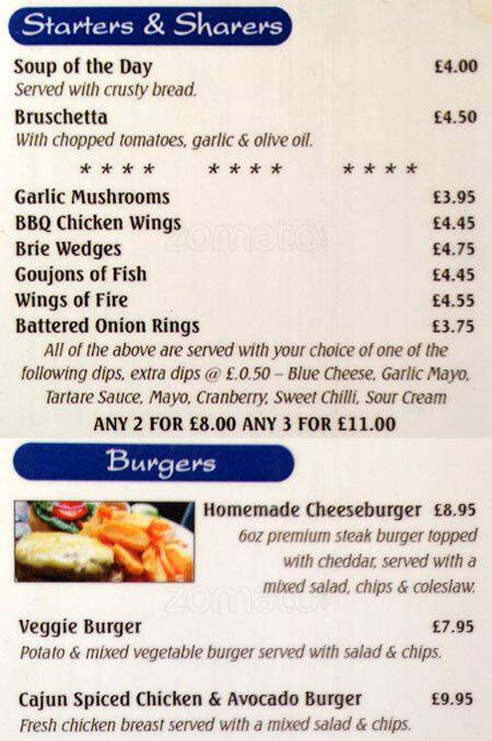 Menu at The Shipwrights Arms pub & bar, London, 88 Tooley St