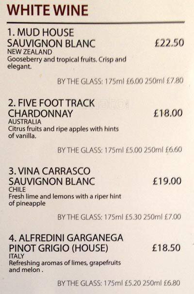 Menu at The Shipwrights Arms pub & bar, London, 88 Tooley St