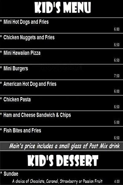 Menu at Hardware Bar & Cafe, Lower Hutt