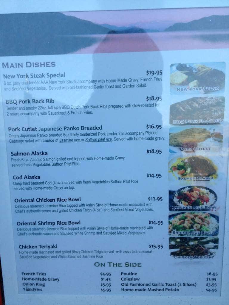 Menu at Lakeview Restaurant, Harrison Hot Springs