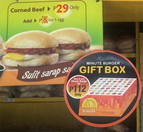 Menu at Minute Burger restaurant, Santa Rosa, J.P. Rizal Boulevard