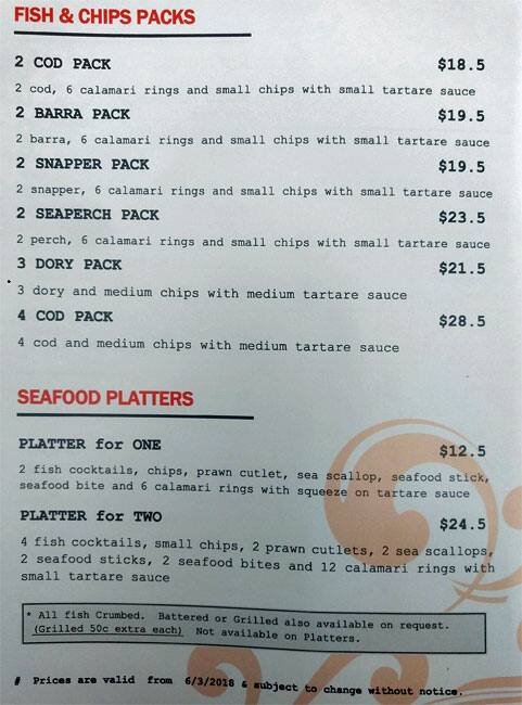 Menu at Fancy Fish restaurant, Ipswich
