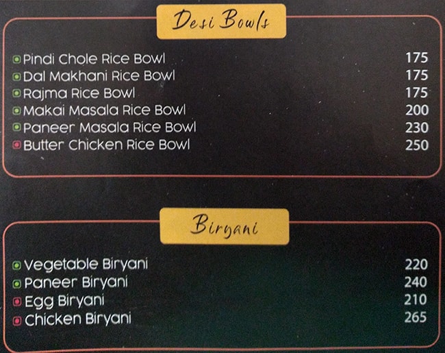 Menu at The Good Bowl, Chennai, 26