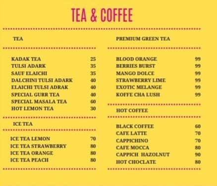 Menu at Inspire Cafe, Noida