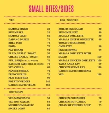 Menu at Inspire Cafe, Noida