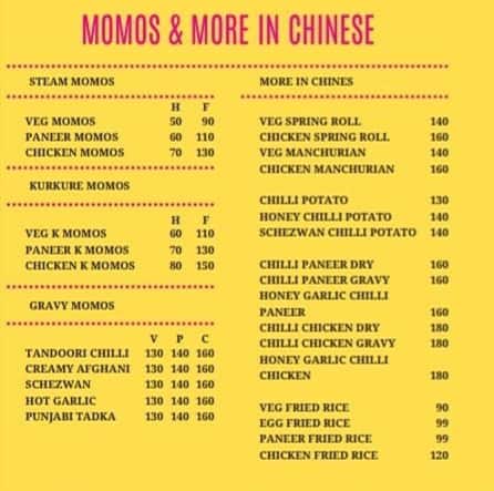 Menu at Inspire Cafe, Noida