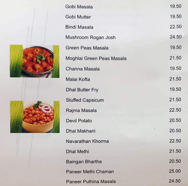 Menu at Saravana Bhavan cafe, Dubai, Shop # 6 & 7